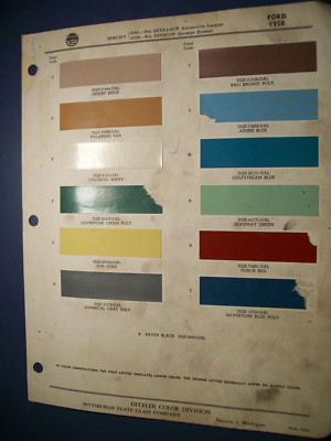 1958 Ford Ditzler PPG automotive car color paint chips set | eBay