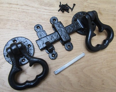 CAST IRON RING LATCH country cottage gate door latch handles vintage ...