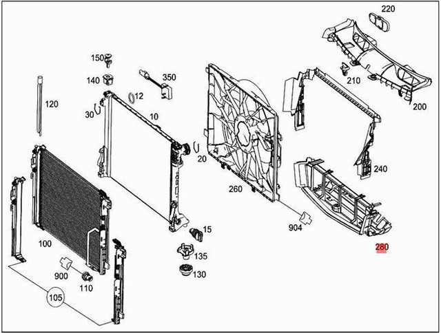 Mercedes-Benz Glk-class X204 Radiator Air Duct A2045052730 Genuine for ...