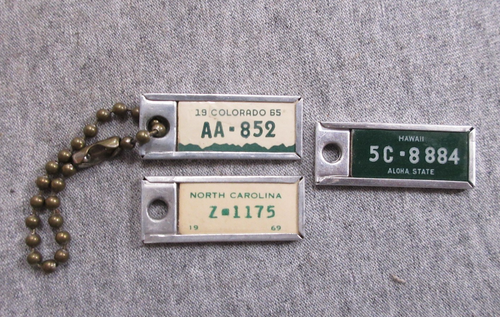 vintage DAV 1965 Colorado, 1969 North Carolina & Hawaii mini license ...