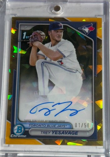 Trey Yesavage 2024 1st Bowman Draft Sapphire Autograph Gold /50 | eBay