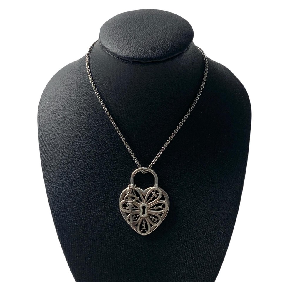 Tiffany Filigree Heart Key Necklace Ladies | eBay