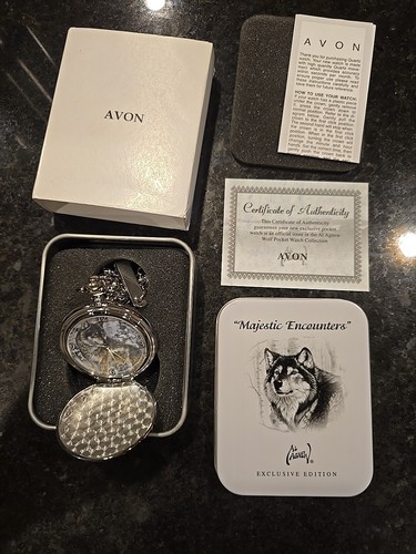 Avon Majestic Encounters Wolf Pocket Watch Al Agnew Exclusive Edition ...