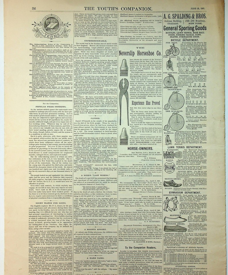 Youth's Companion Magazine Jun 25 1885 VG | eBay