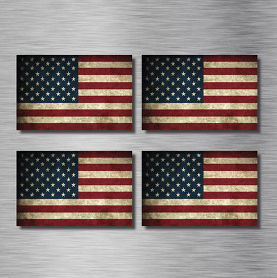 (4) Four American Flag Distressed Vinyl Stickers Decals Army USA ...