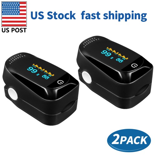 2pcs Finger Pulse Oximeter Blood Oxygen SpO2 Monitor PR PI Respiratory ...