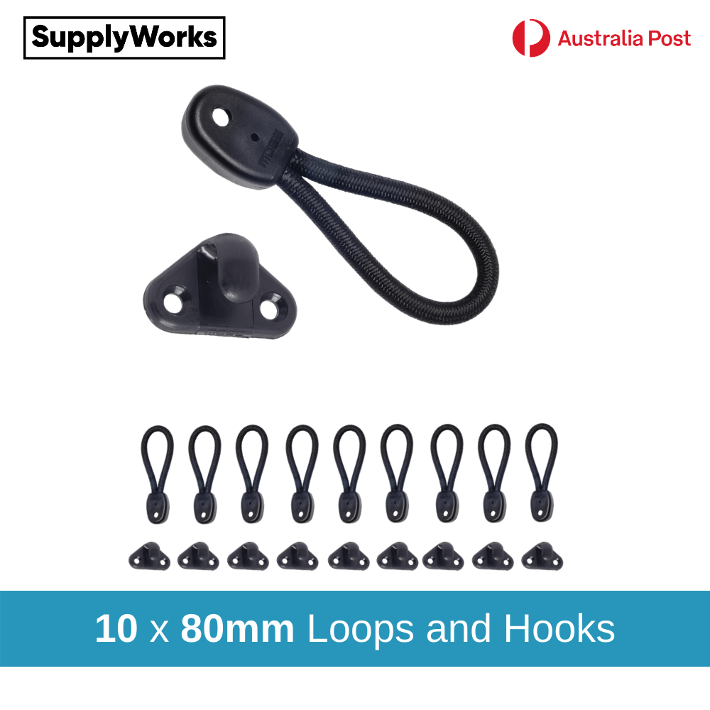 Bungee Ute Tonneau Loops - 80mm 10 Pack Universal Bunji Loops + Ute ...