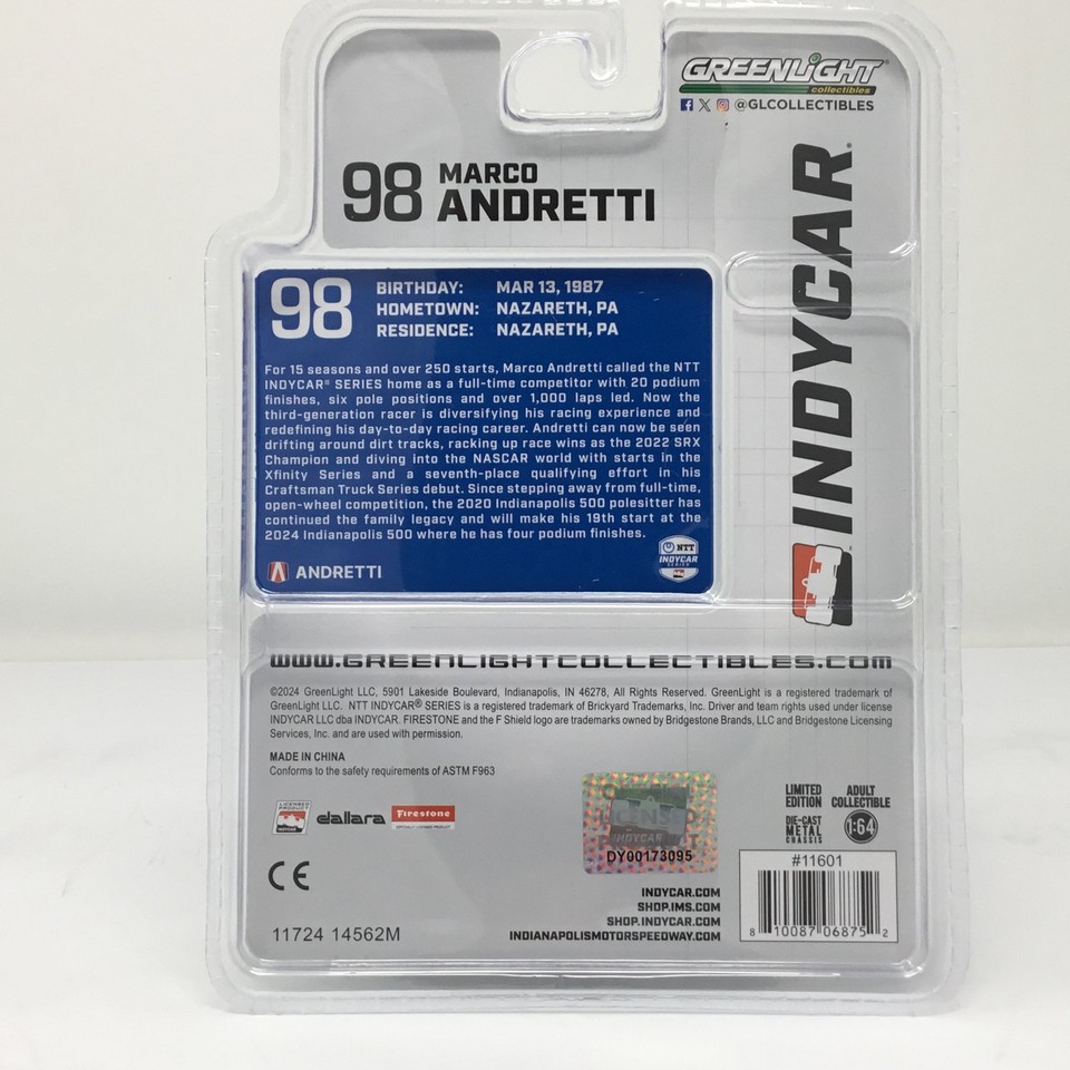 Marco Andretti 2024 MAPEI / Andretti Autosport 1:64 Diecast | eBay