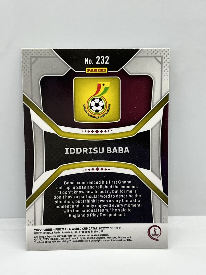 2022 Prizm World Cup Iddrisu Baba ROOKIE #232 Ghana Panini Soccer Qatar ...