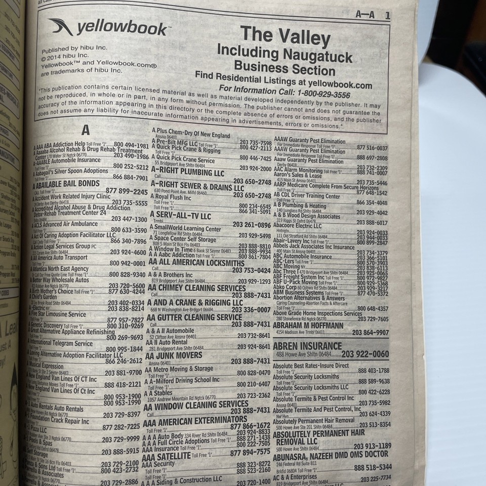 2014-2015 YELLOWBOOK DIRECTORY FOR THE VALLEY - YELLOW PAGES (FC202 ...