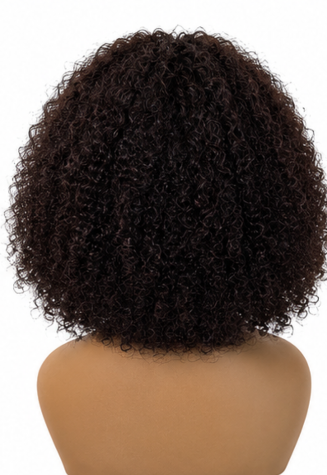 A natural black/ dark brown curly headband wig 10-12 inches | eBay UK
