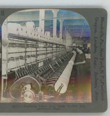 Spinning Cotton Yarn Textile Mills Lawrence Massachusetts Stereoview | eBay