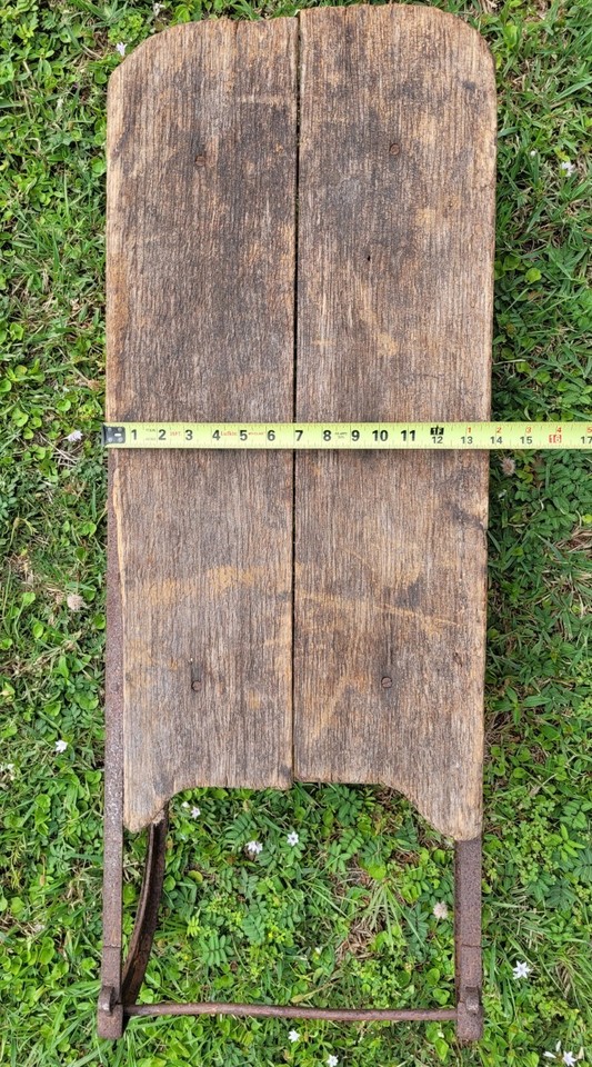 Antique Snow Sled 1900s Early 20th Century Primitive Wood w Wrought ...