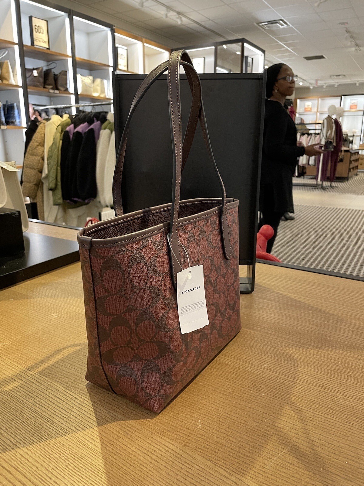 COACH Mini City Tote In Signature Canvas & Leather Oxblood Multi CN733 ...