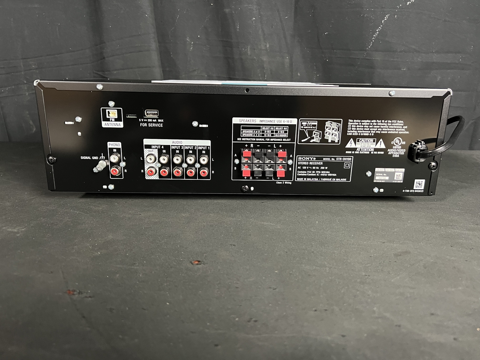 Sony STR-DH190 2 Channel 100W 6 Inputs Bluetooth Stereo Receiver New ...