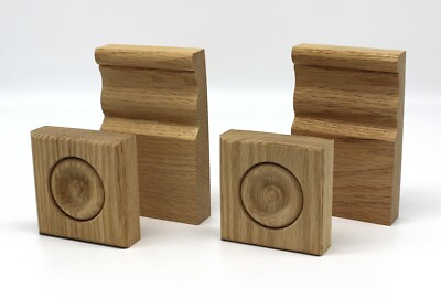 Set, Bullseye Rosette Plinth Blocks &Ornate Base Blocks, Oak&Poplar ...