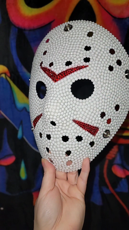 Hand Bedazzled Jason Voorhees Hockey Friday the 13th Halloween Bling ...