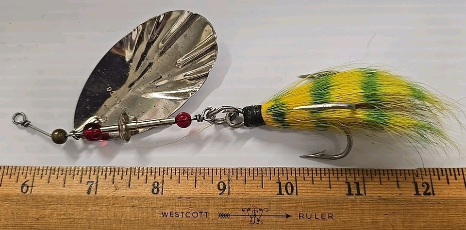 VINTAGE JT BUEL SPINNERBAIT MUSKIE LURE W/CRACKLE FROG DARDEVLE BLADE ...