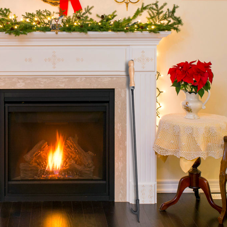 Heavy Duty Steel Long Fire Pit Poker Stick Fireplace Wood Stove ...