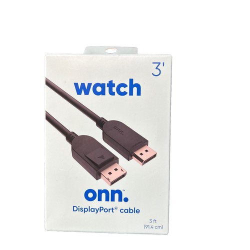 Watch Onn 3ft DisplayPort Cable For PC Monitors & Laptops NEW ...