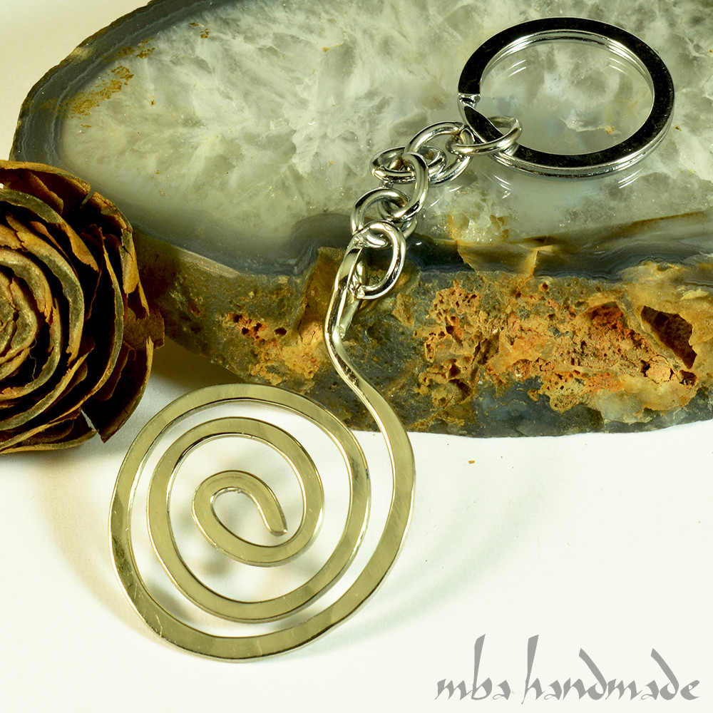 German Silver Hammered Handmade Spiral Wire Wrapped Keychain Keyring | eBay
