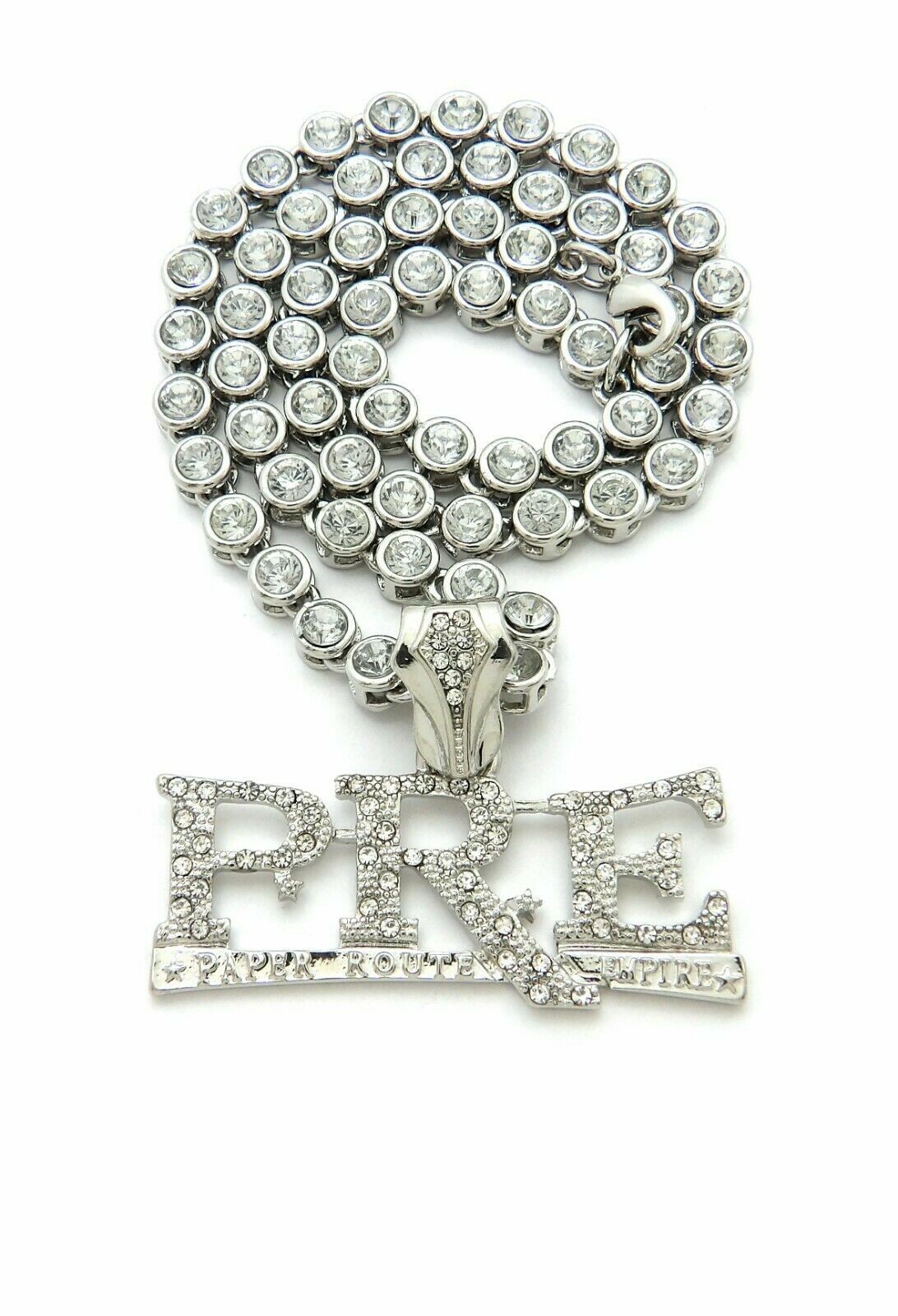 Hip Hop Young Dolph PRE & Iced 20" 1 Row Big CZ Choker Chain Bling ...