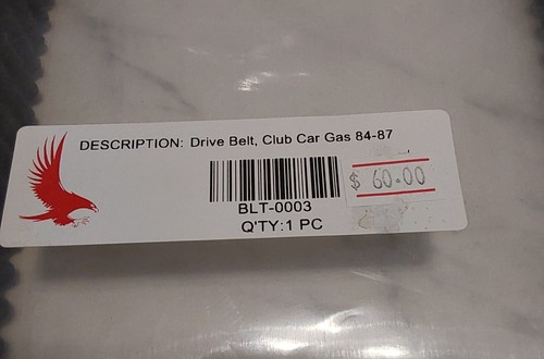 Red Hawk Parts Drive Belt BLT-0003 Club Car Gas 84-87 | eBay
