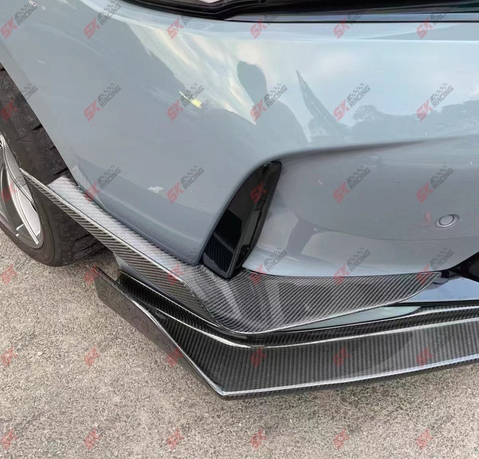 Fits Honda Civic FL5 Type-R 2023+ Carbon Front Bumper Lip+Canards Fins ...