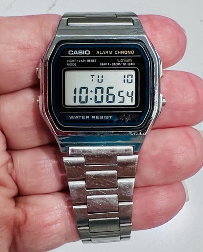 Vtg Casio A158W Classic Digital Chronograph Watch Working w ...