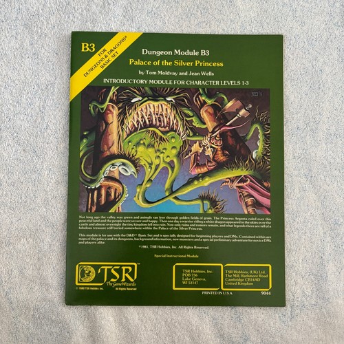 Dungeons & Dragons Module B3: Palace of the Silver Princess | eBay