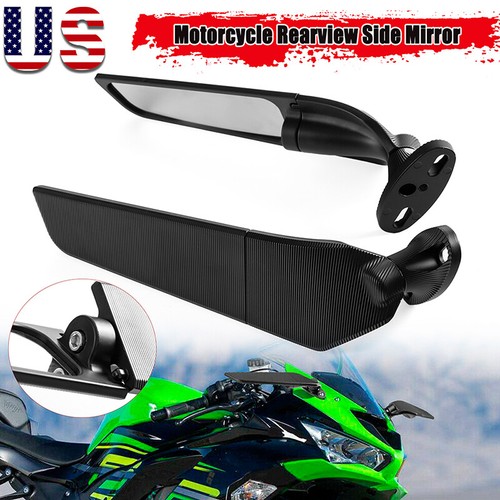 For Yamaha YZF R1 R3 R6 Adjustable Side HD Mirrors Rearview Wing Wide ...