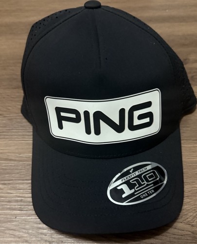 Men's Ping Flex Fit Tech Golf Hat NWT Cap Black Lightweight Comfort ...