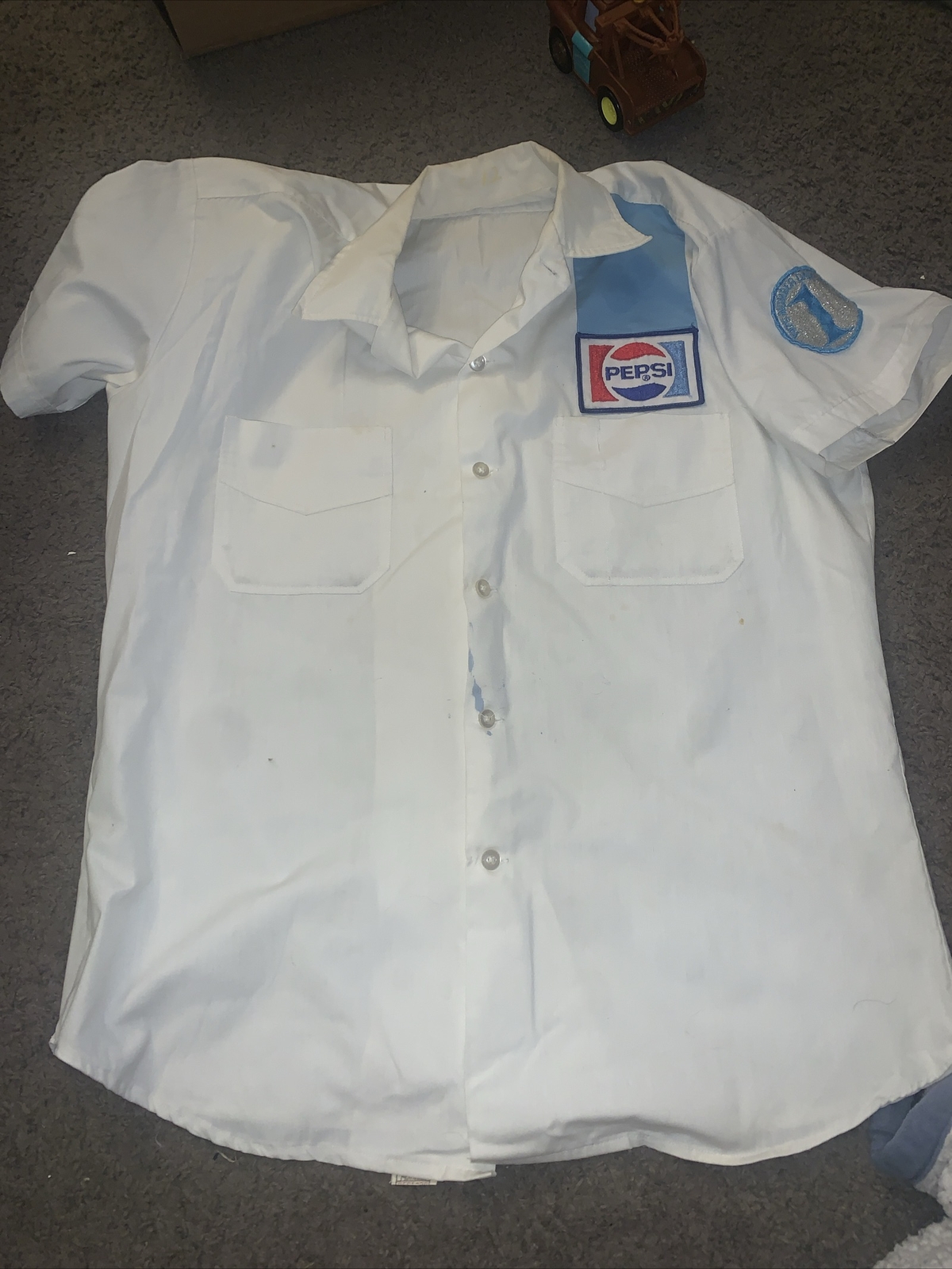 Vintage 1975 Pepsi Button Up Uniform Shirt W/ 1975 Nu… - Gem