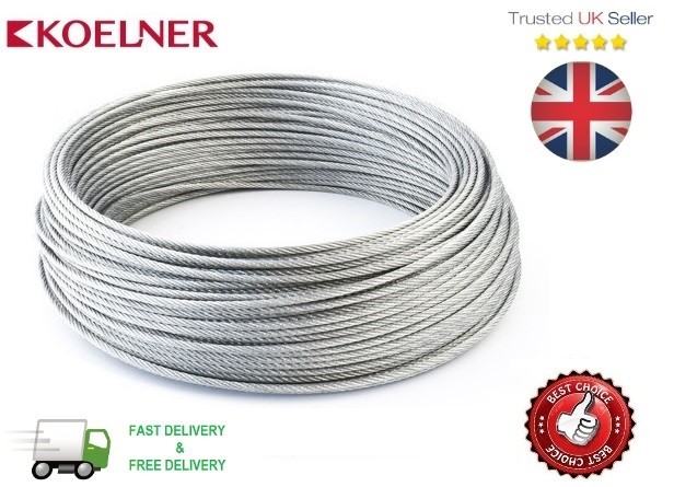GALVANISED STEEL WIRE ROPE METAL CABLE 1mm 1.2mm 1.5mm 2mm 3mm 4mm 5mm ...