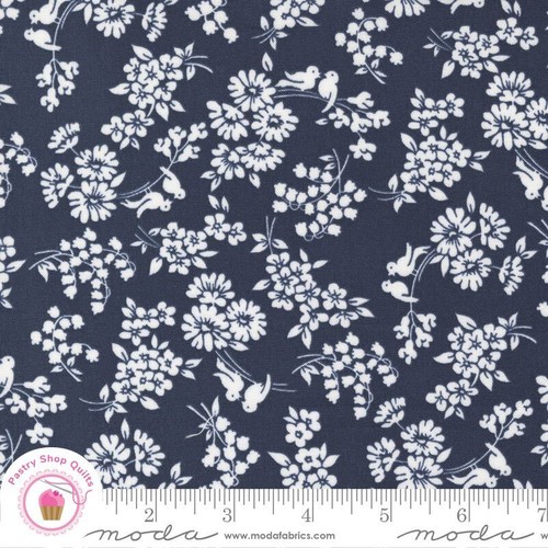 Moda DWELL 55273 13 Navy Blue Floral CAMILLE ROSKELLEY Quilt Fabric | eBay