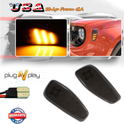 Turn Signal Light Smoked LED Side Marker Kits For For 15-21 Jeep ...