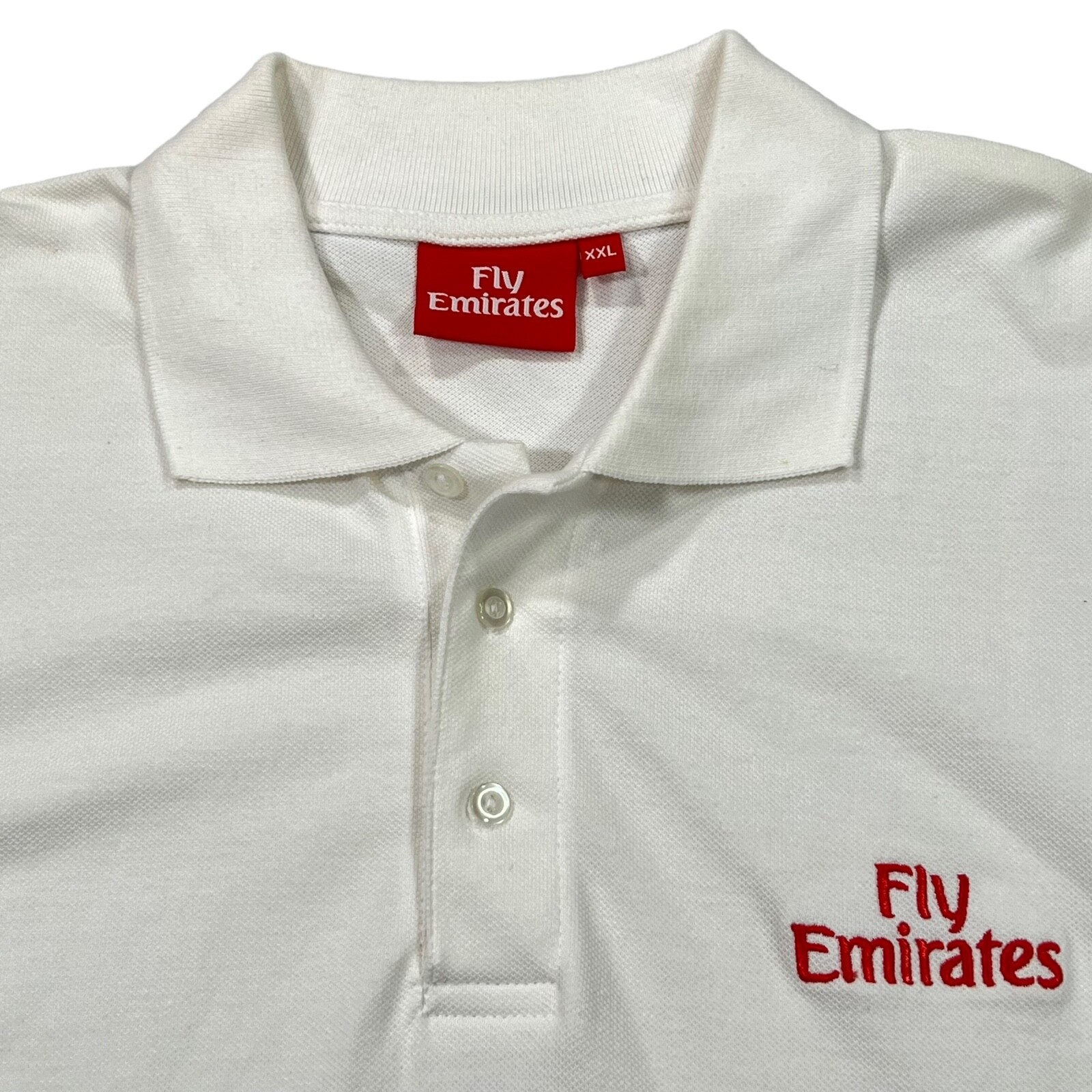 Emirates Airlines Polo Shirt Adult XXL White Fly Embr… - Gem