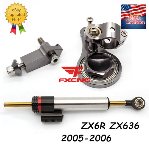 For Kawasaki ZX636 ZX6R 2005 2006 FXCNC Steering Damper Stabilizer ...