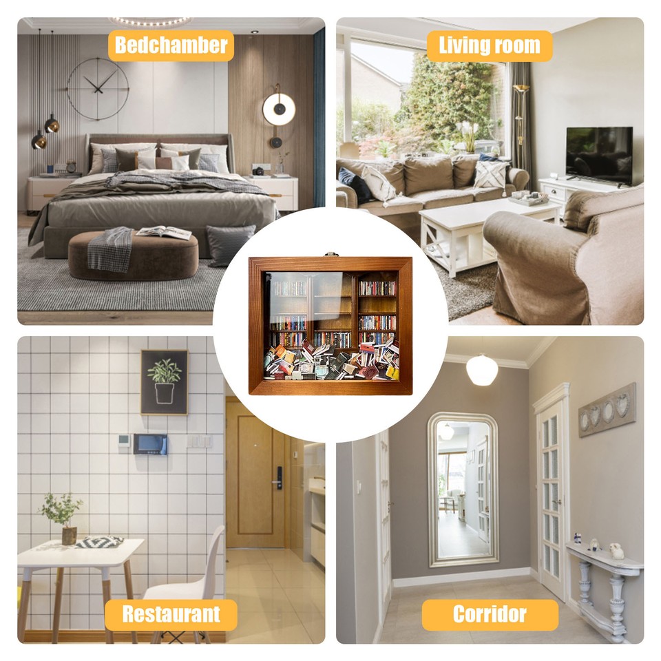 Miniature Bookshelf Stress Reliever Wooden Library Tiny Bookshelf ...