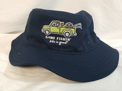 Life is Good Bucket Hat Gone Fishing’ Rocket In Truck Dark Blue | eBay