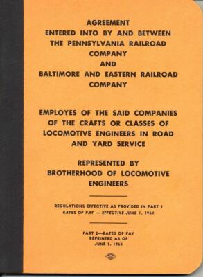 1964 B&E Baltimore & Eastern Railroad rule book - locomotive engineers ...