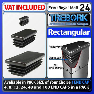 Rectangular End Caps Ribbed Inserts Bungs Post Steel Tubing Hollow Box ...