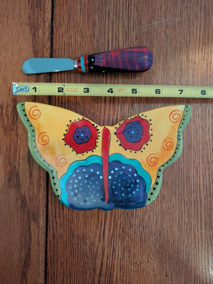 Ganz Laurel Bush Butterfly Trinket Dish Dessert Plate Cat Butter Knife ...