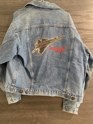 Vintage f22 custom denim jacket American Patch Lockheed Martin Marietta ...