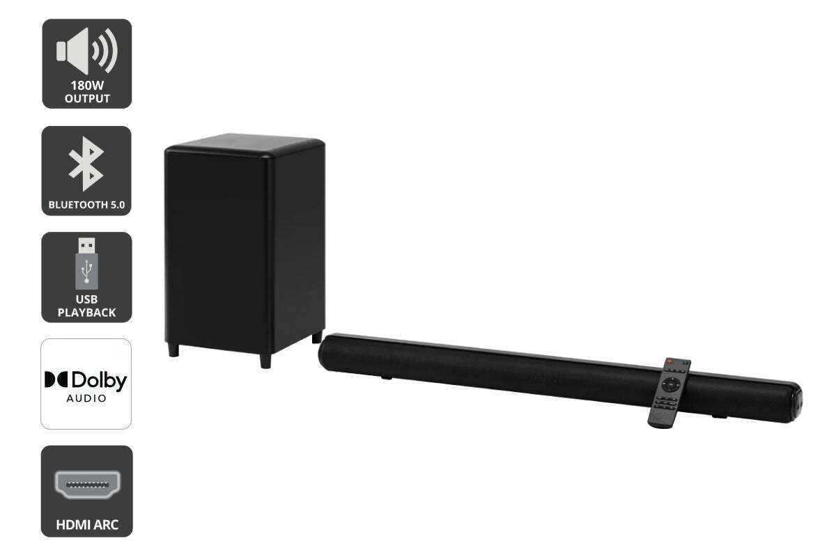 Kogan 2.1 Channel 180W Dolby Soundbar - Black (KASBD180HA) for sale ...
