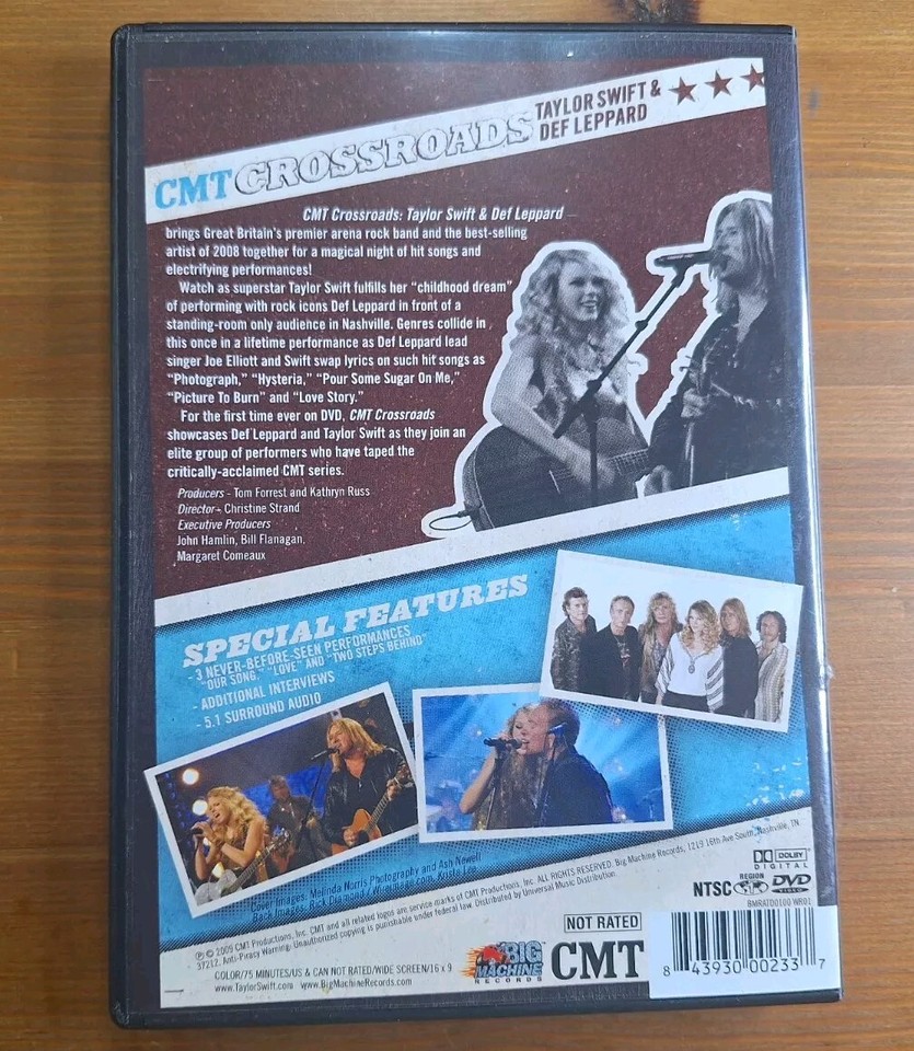CMT Crossroads: Taylor Swift & Def Leppard (DVD, 2009) IMPERFECT CASE ...