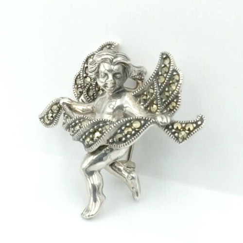 Vintage Judith Jack JJ Sterling Silver Marcasite Baby Cherub Angel ...