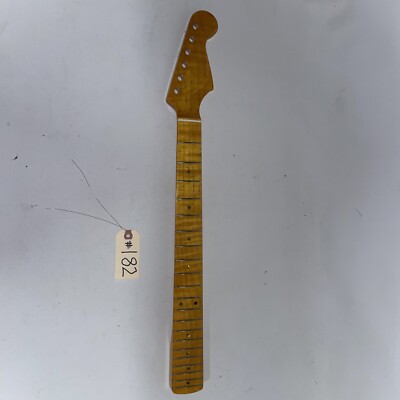 #182 Replacement Vintage Amber Flame Maple Guitar Neck, Strat style, 21 ...