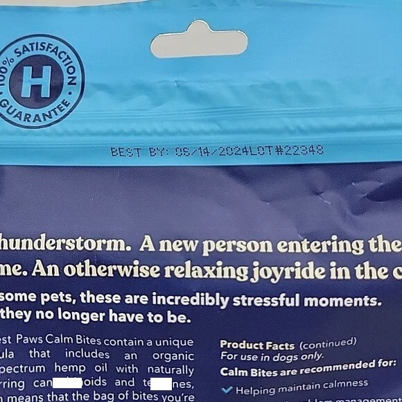 Honest Paws Calm 5mg Bites w/ Organic Peanut Butter, 30 Treats, for Dog ...