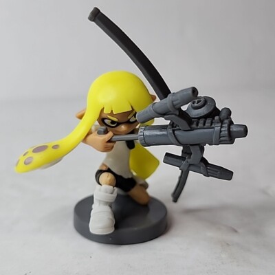 Splatoon 3 1.5" Agent 3 Yellow Inkling Girl Tri-Stringer Figure Choco ...
